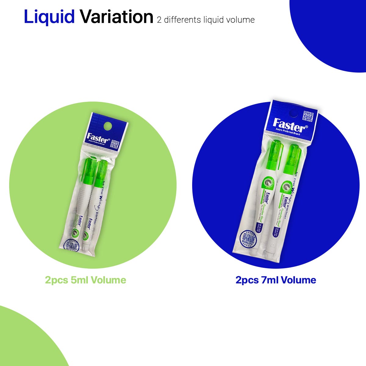 Faster Correction Pen 5ml 7ml Fluid Liquid Paper Pemadam CF725 CF727-(2 ...