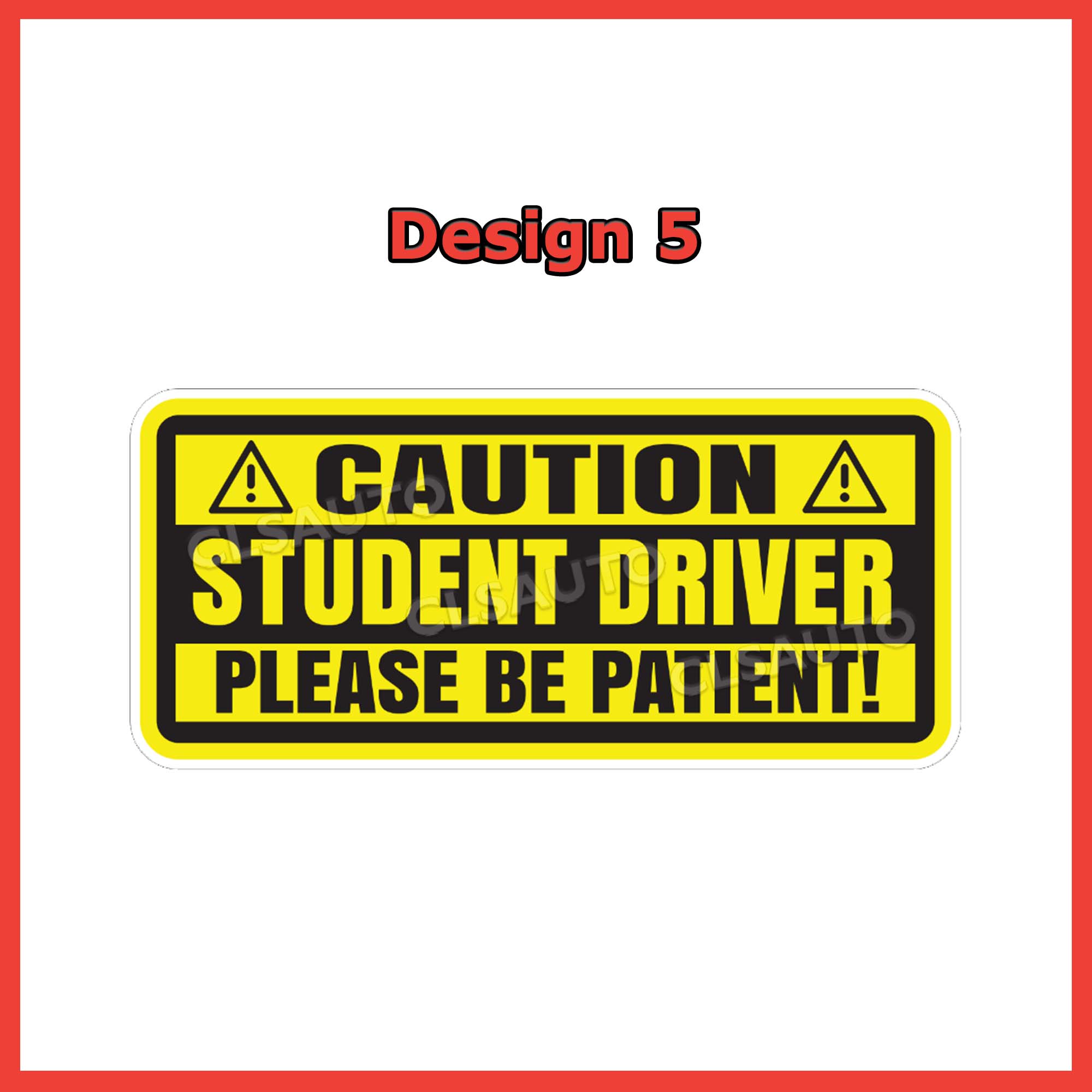 Car Sticker Probation Student Driver Learning to Drive License Lesen P ...
