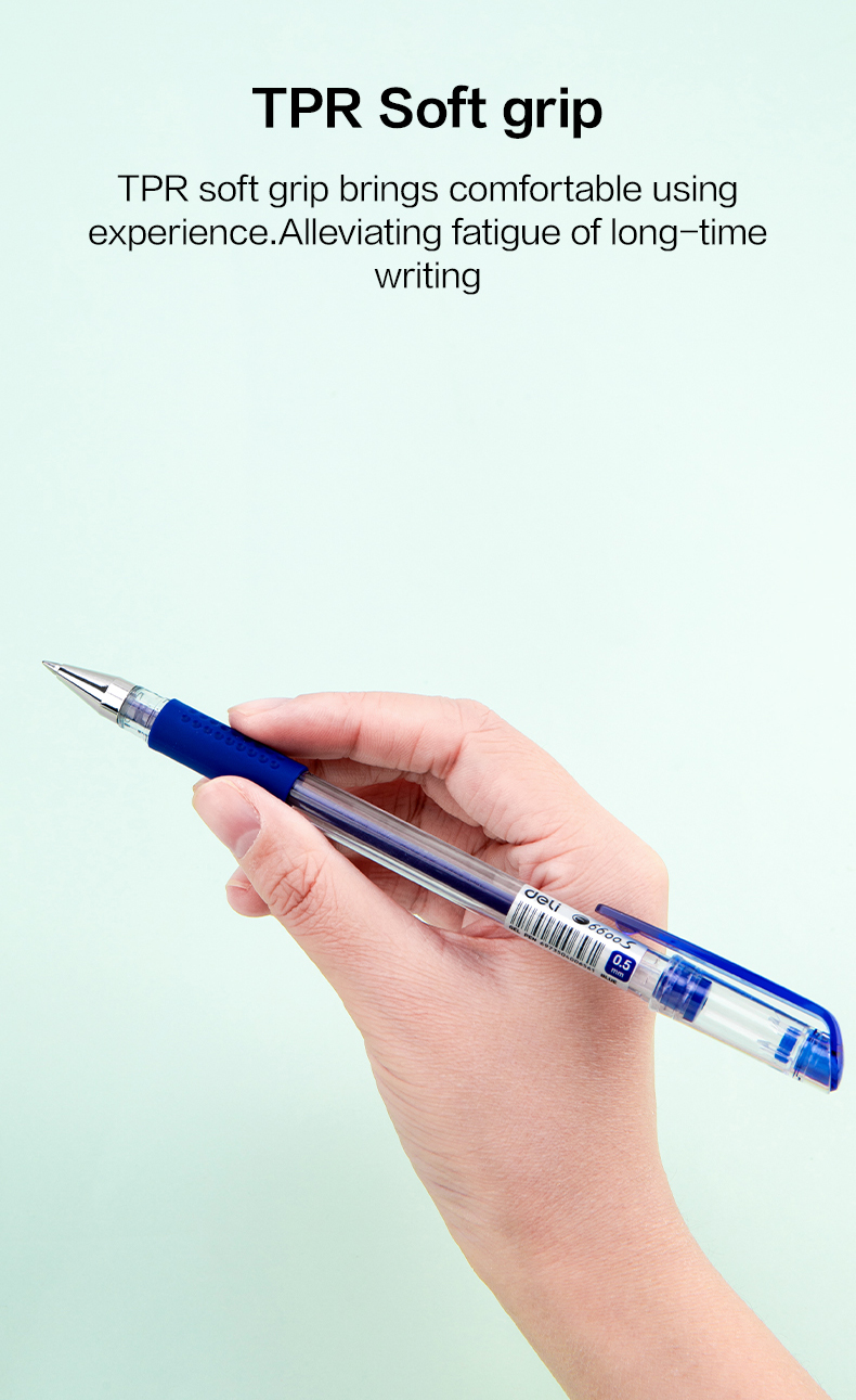 Deli DAILY Gel Pen 0.5mm Extra Smooth Writing Comfort Soft Grip Fast ...