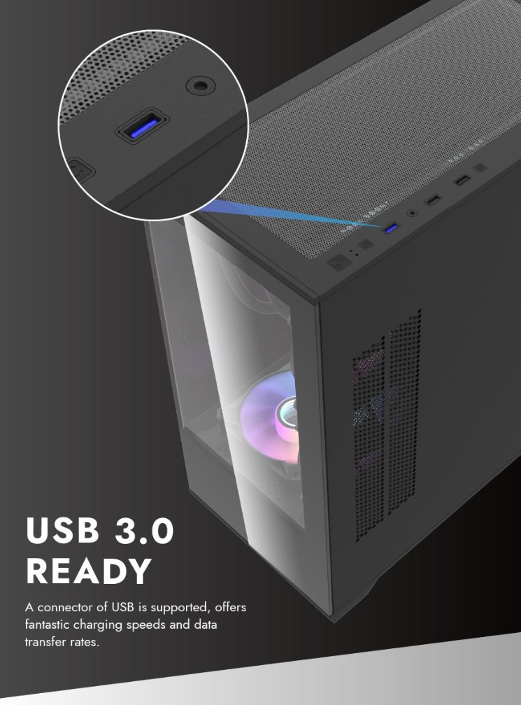 DarkFlash DK415P Tempered Glass AIGO Megaview BLACK WHITE MATX M-ATX PC ...