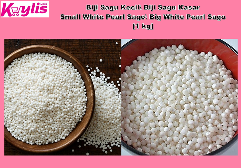 Biji Sagu Kecil\ Biji Sagu Kasar | Small White Pearl Sago\ Big White ...