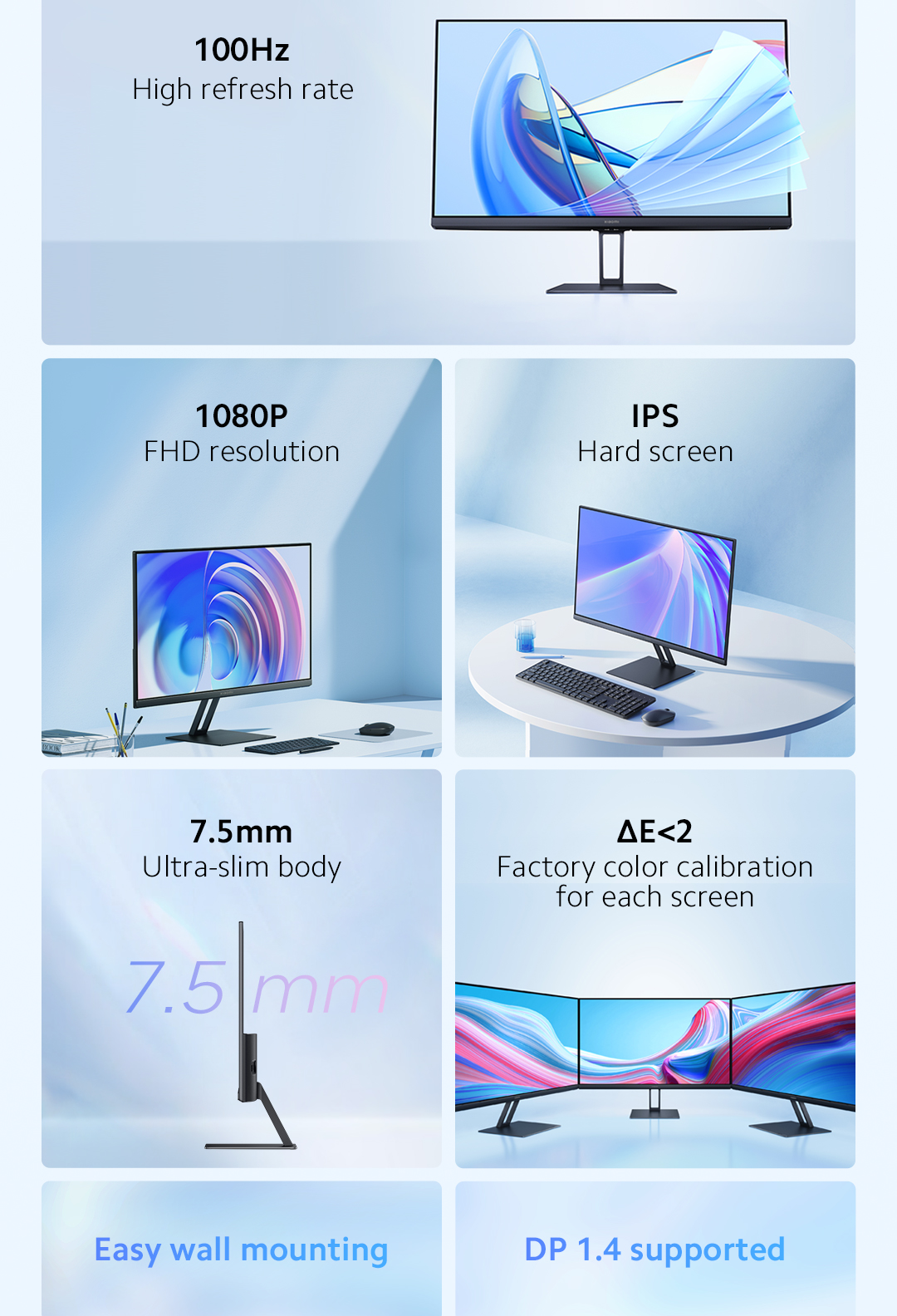 Xiaomi Monitor A24i 100Hz refresh rate/1080P FHD/IPS Screen/HDMI+DP 1.4 ...