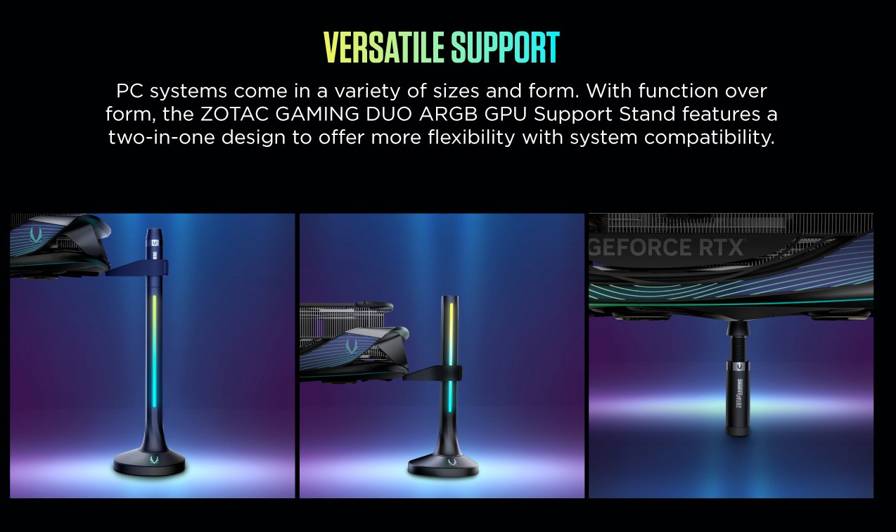 Zotac Gaming GPU Stand For Graphic Card ARGB Support ZT-GPUSTD-ARGB ZT ...
