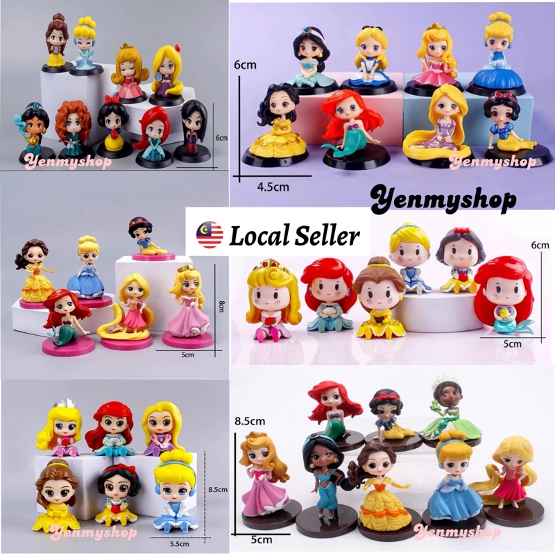 Kek Princess Doll Frozen Elsa Anna Snow White Mermaid Alice Cake Topper ...