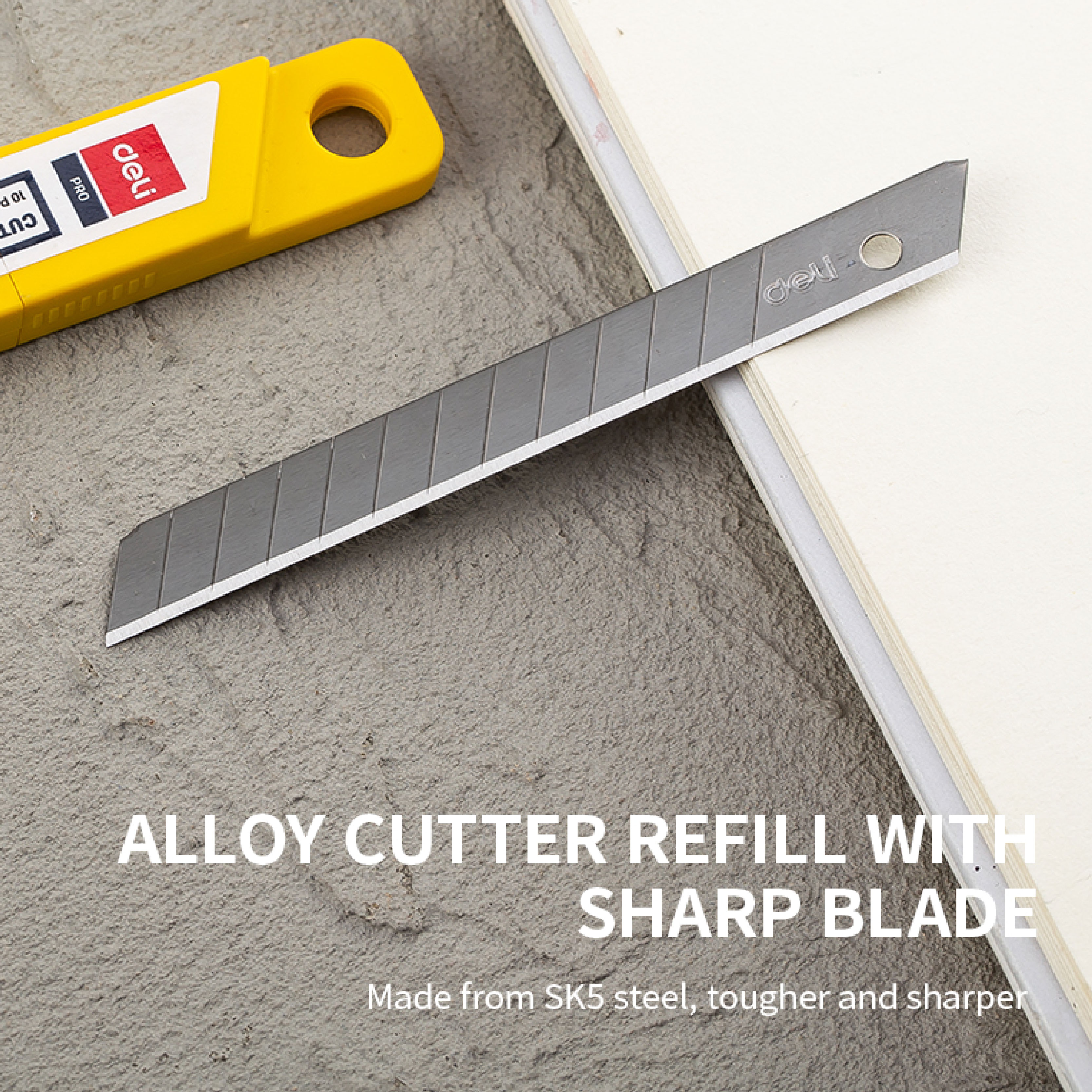 Deli Utility Cutter Knife Blade Refill 8 Snaps/13 Snaps (10pcs/box) Sharp Blades 9mm 18mm ...