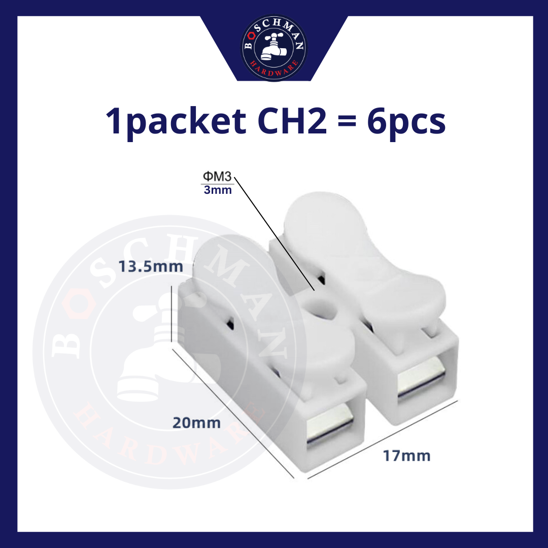 CH2 CH3 Fast Wire Connector Reusable Safe Spring 2 Pin 3 Pin Push Quick ...