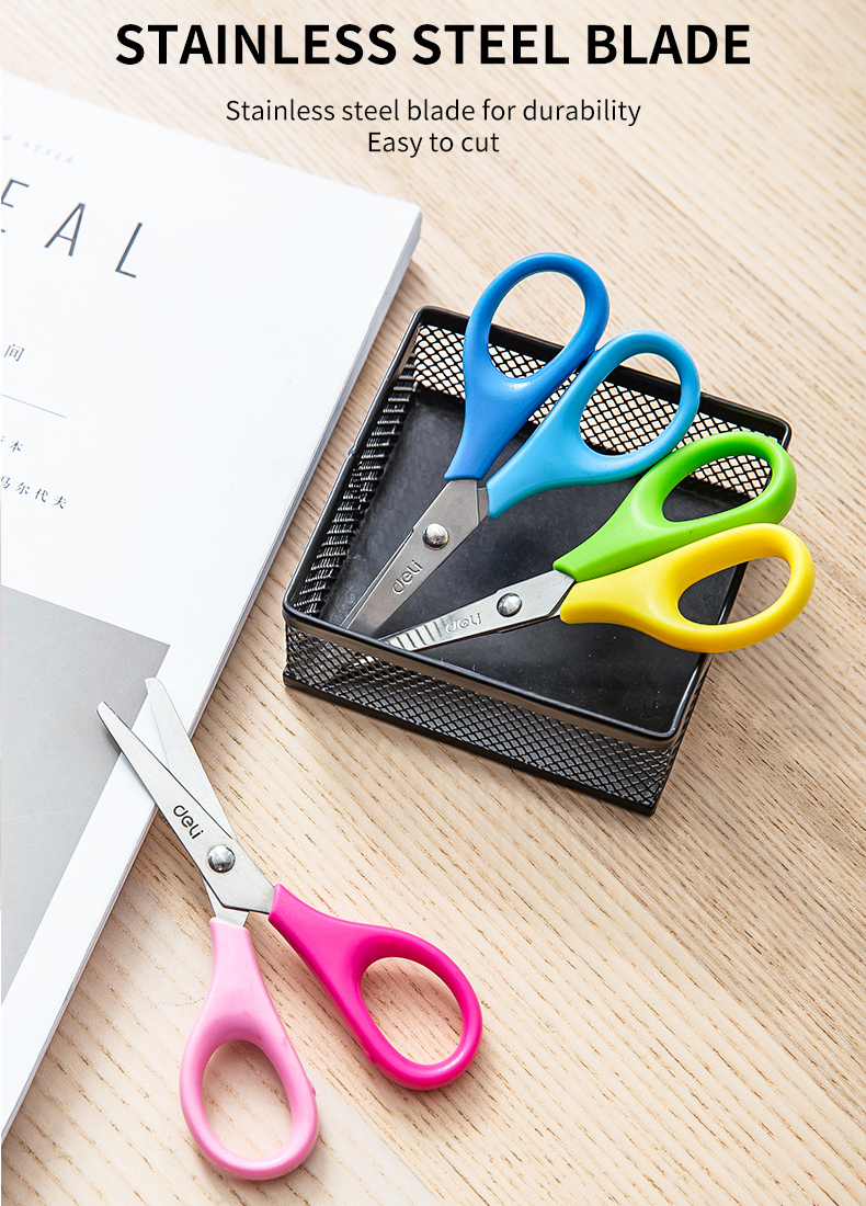 Deli Stainless Steel Scissor for Student Gunting Cutter Stationery ...