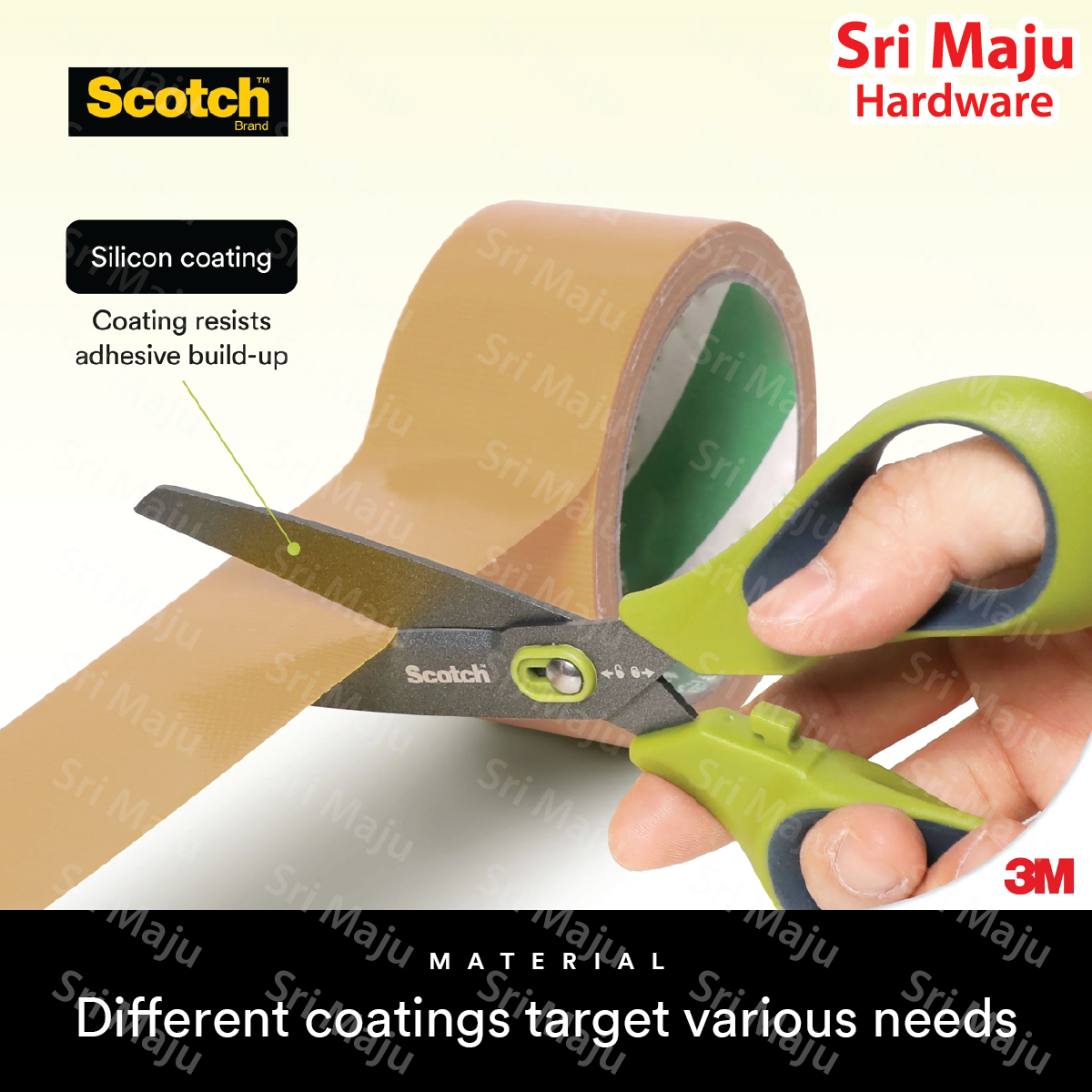 MAJU 3M Scotch 1487 2-in-1 Stainless Steel Unboxing Scissor Dual ...