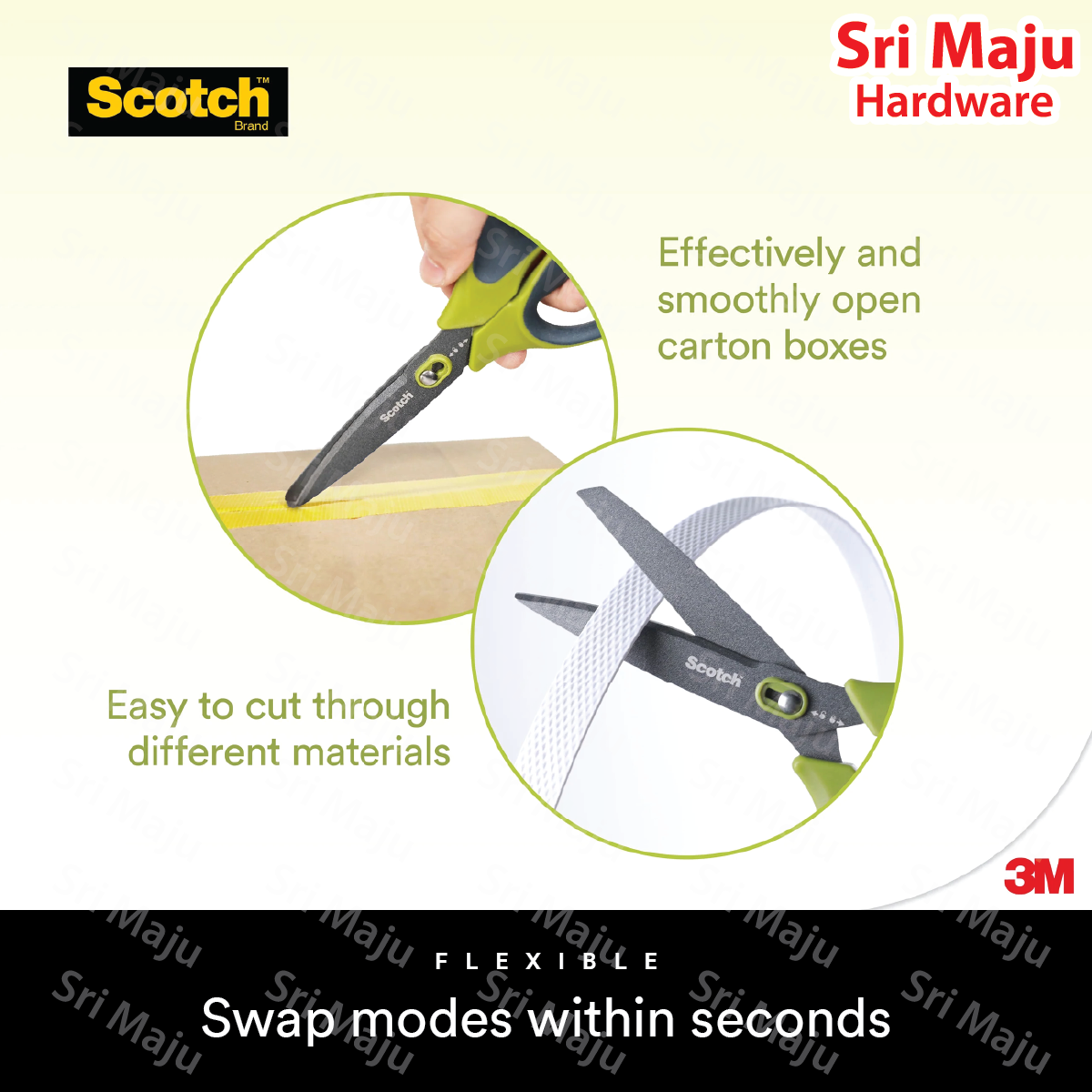 MAJU 3M Scotch 1487 2-in-1 Stainless Steel Unboxing Scissor Dual ...