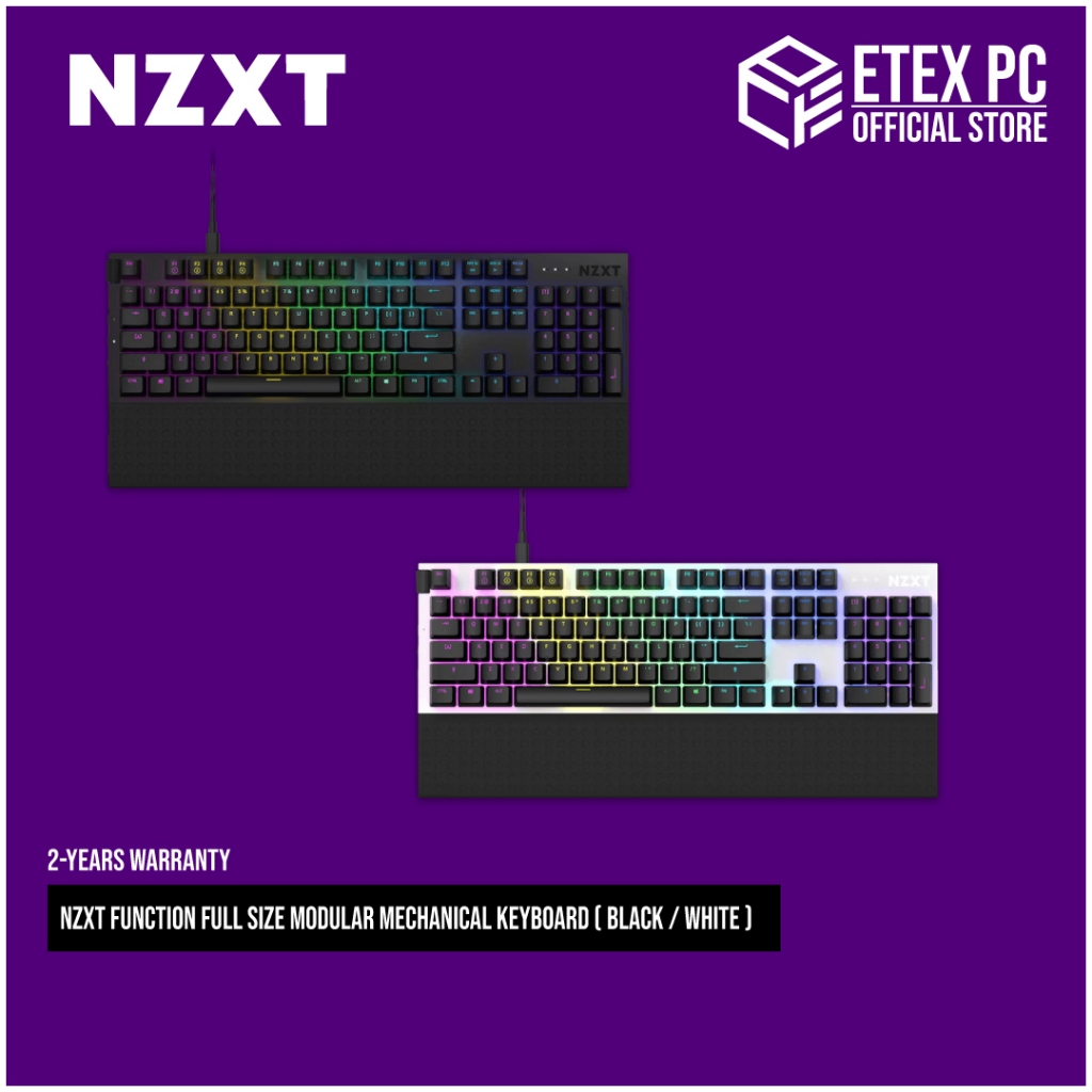 NZXT Function Full Size Modular Mechanical Keyboard - Black / White ...