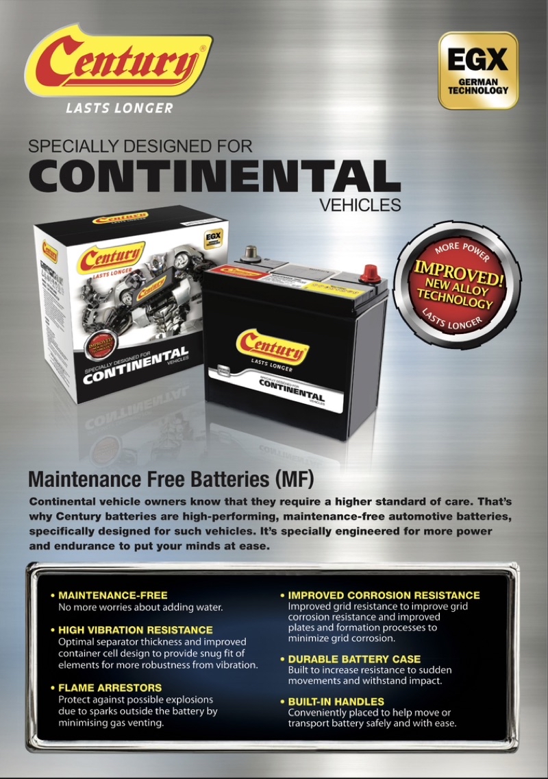 [ Installation Provided ] DIN85L | DIN85 | LN4 | Century Continental (SDFC) MF Car Battery ...