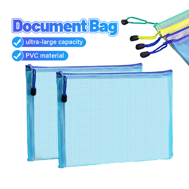 A4 Zipper Mesh Bag / Waterproof File Document Bag / A4 Transparent File ...