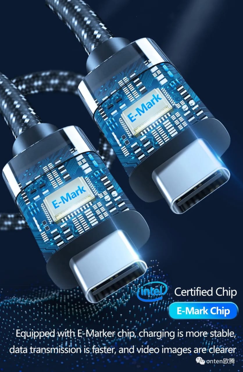 ONTEN USB4 and Thunderbolt 4 data Charging Cable High-Speed Charging ...