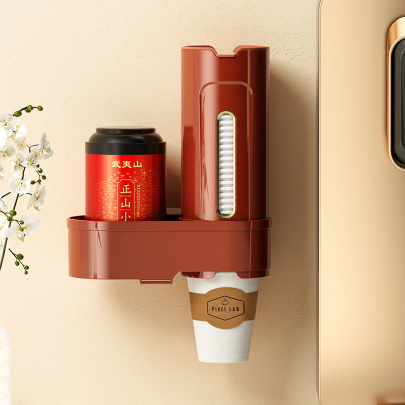 Cups Dispenser Wall Monted Paper Cup Holder Disposable Plastic Cup Rack ...