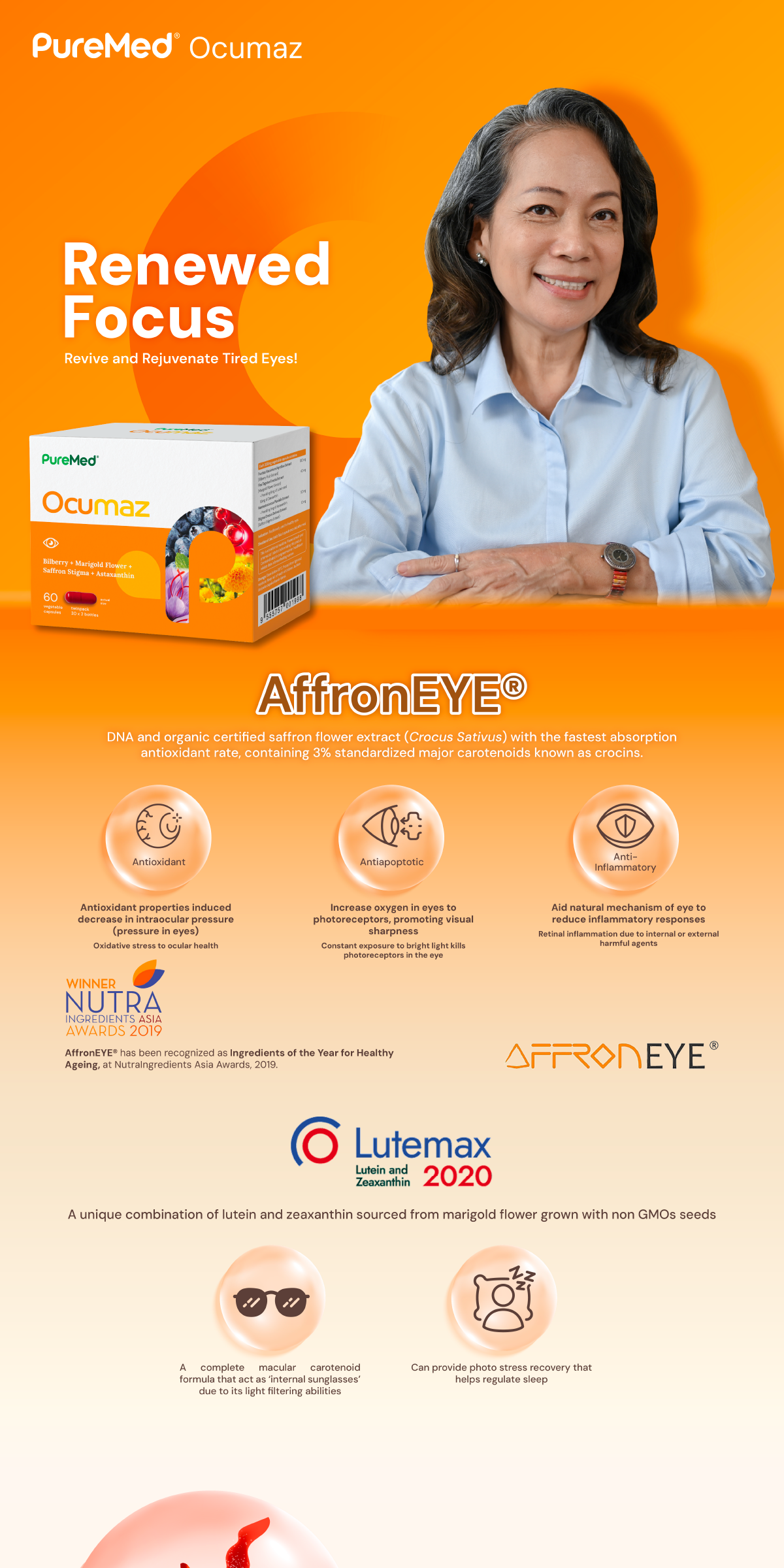 PureMed Ocumaz Vision and Eye Care Supplement (30's / 30's x 2 ...