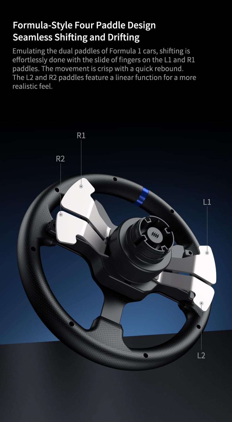 PXN V99 Simulator Steering Wheel Force Feedback 270/900 with Hall ...