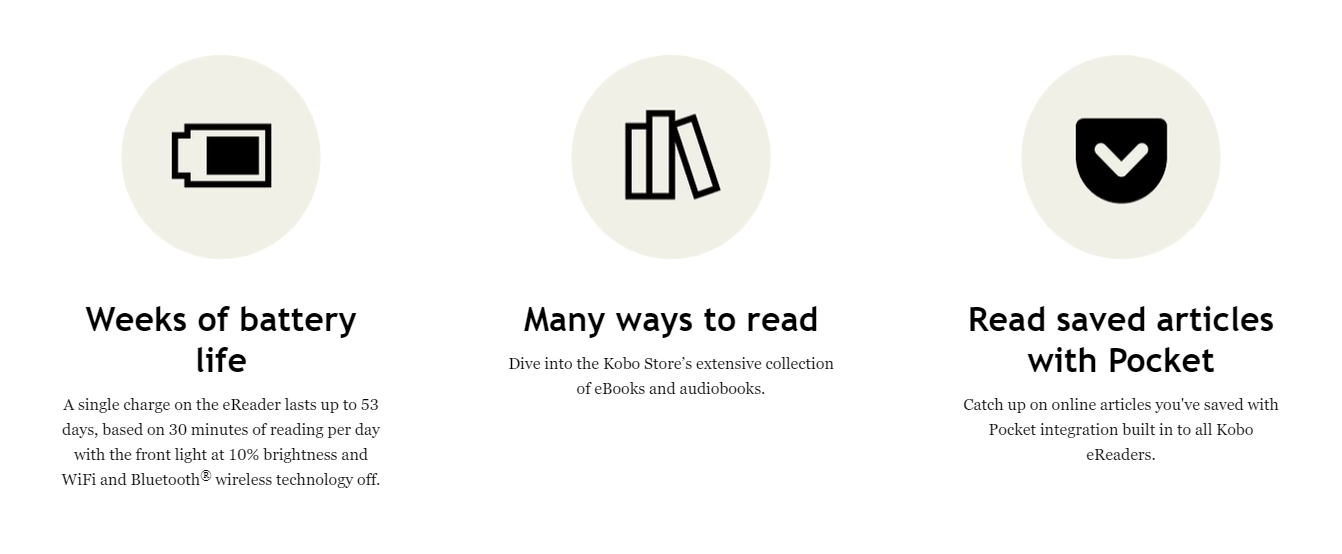 Rakuten Kobo Clara BW eReader 6-Inch Glare-Free Reading Tablet ...