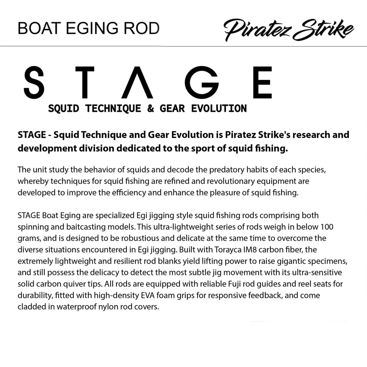 Piratez Strike Stage Boat Eging Rod 2024 Spinning BC Overhead Egi ...