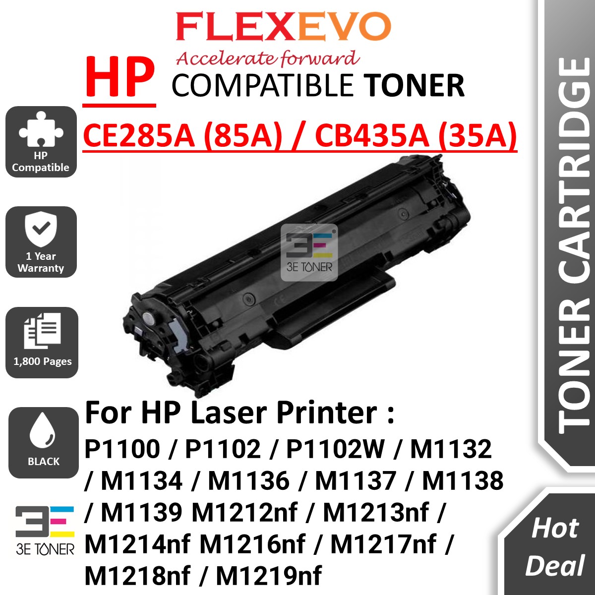 2 Units Compatible HP CE285A CE285 85A 285A 285 85A For P1100 P1102 ...