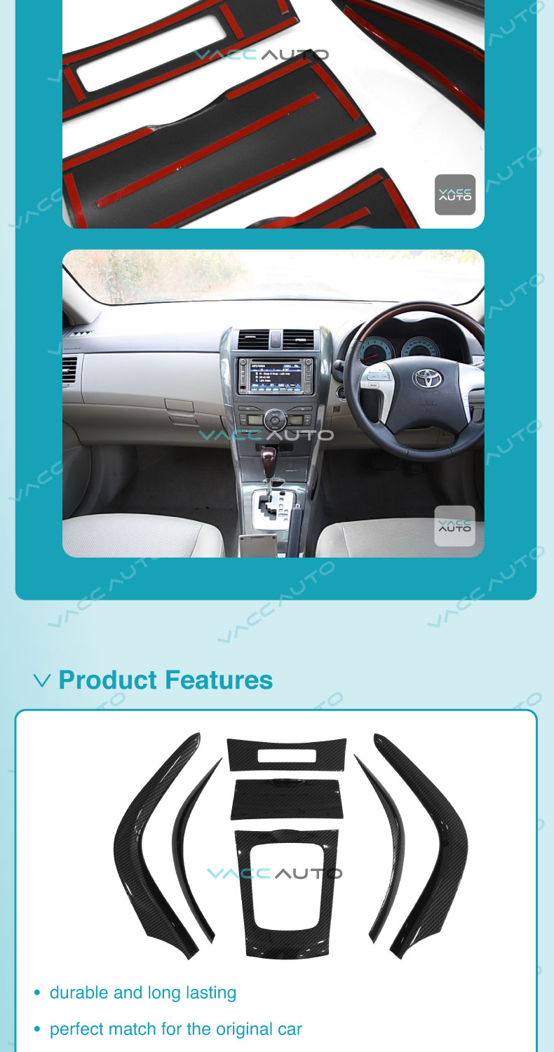 Toyota Corolla Altis E140 2007-2013 Center Console Panel Set Carbon ...