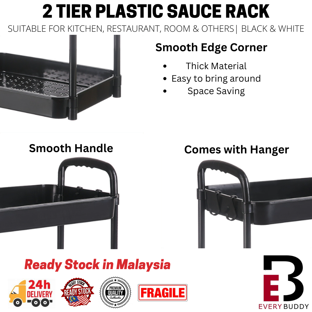 Double Layer Sauce Rack Condiment bottle rack Kitchen storage rack ...