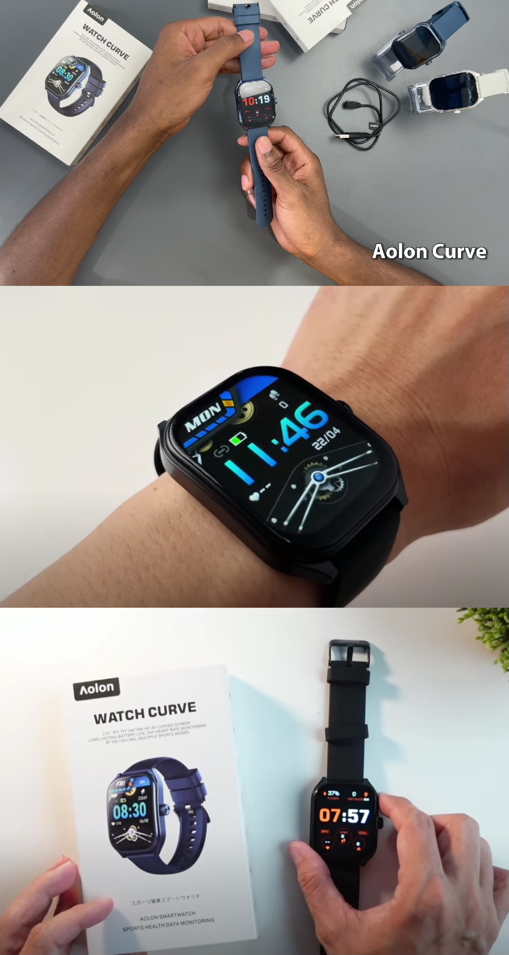 Aolon Curve Smart Watch HD Curved Screen Waterproof Original Fitness ...