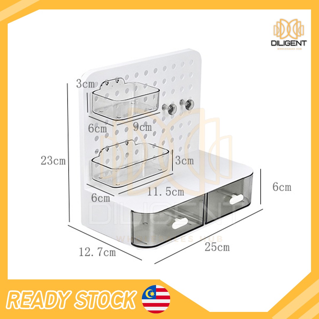 【D341 READY STOCK】Self DIY Hanging Wall Board With Storage Box ...