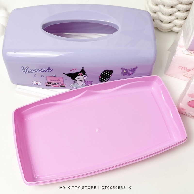Sanrio Taiwan Kuromi Tissue Box Set with Tissue Packs Bekas Tisu ...