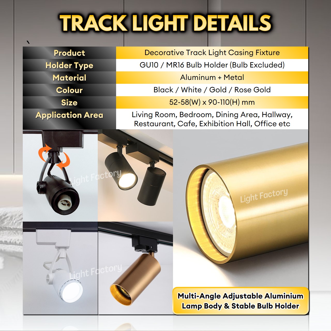 Track Light Casing / LED Track Rail Light / Indoor Spotlight Holder ...