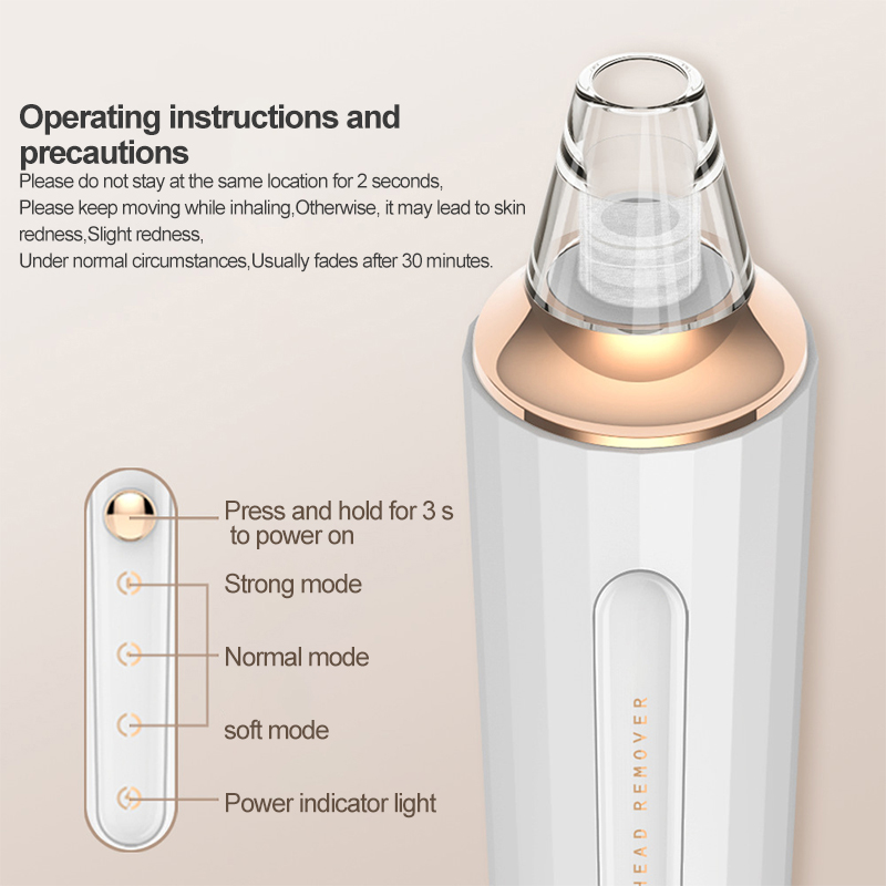 Electric Blackhead Removal With 3 Level Suction 4 Care Heads Pore ...