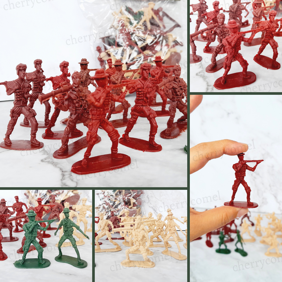 25+- pcs Toy Soldiers Figurines Army Men Askar Mainan Perang War Toys ...