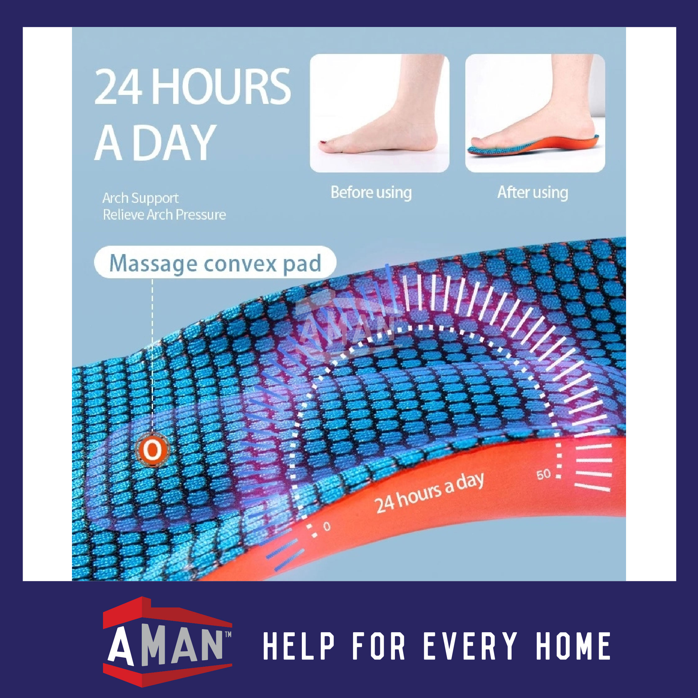 Orthotic Insole Arch Support Flatfoot Running Insoles for Shoes Sole ...