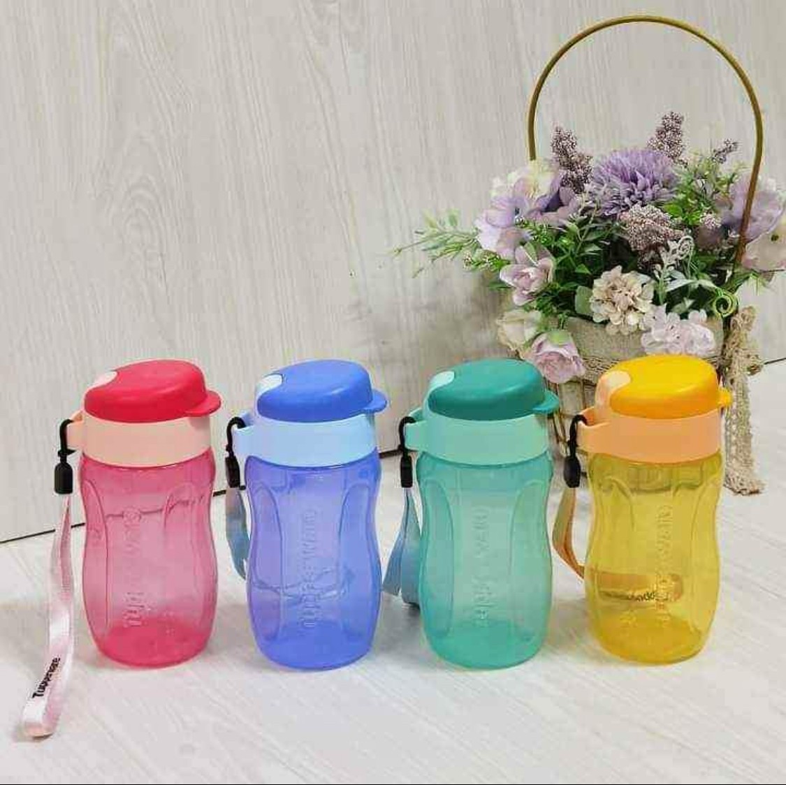 Tupperware Slim Mini Eco Bottle 310ml with strap (cute) (Free shipping ...