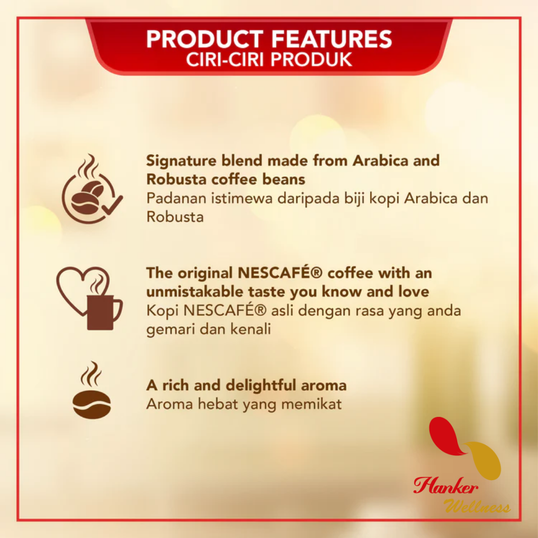 NESCAFE DECAF Instant Coffee Sticks Decaffeinated & Convenient Kopi ...