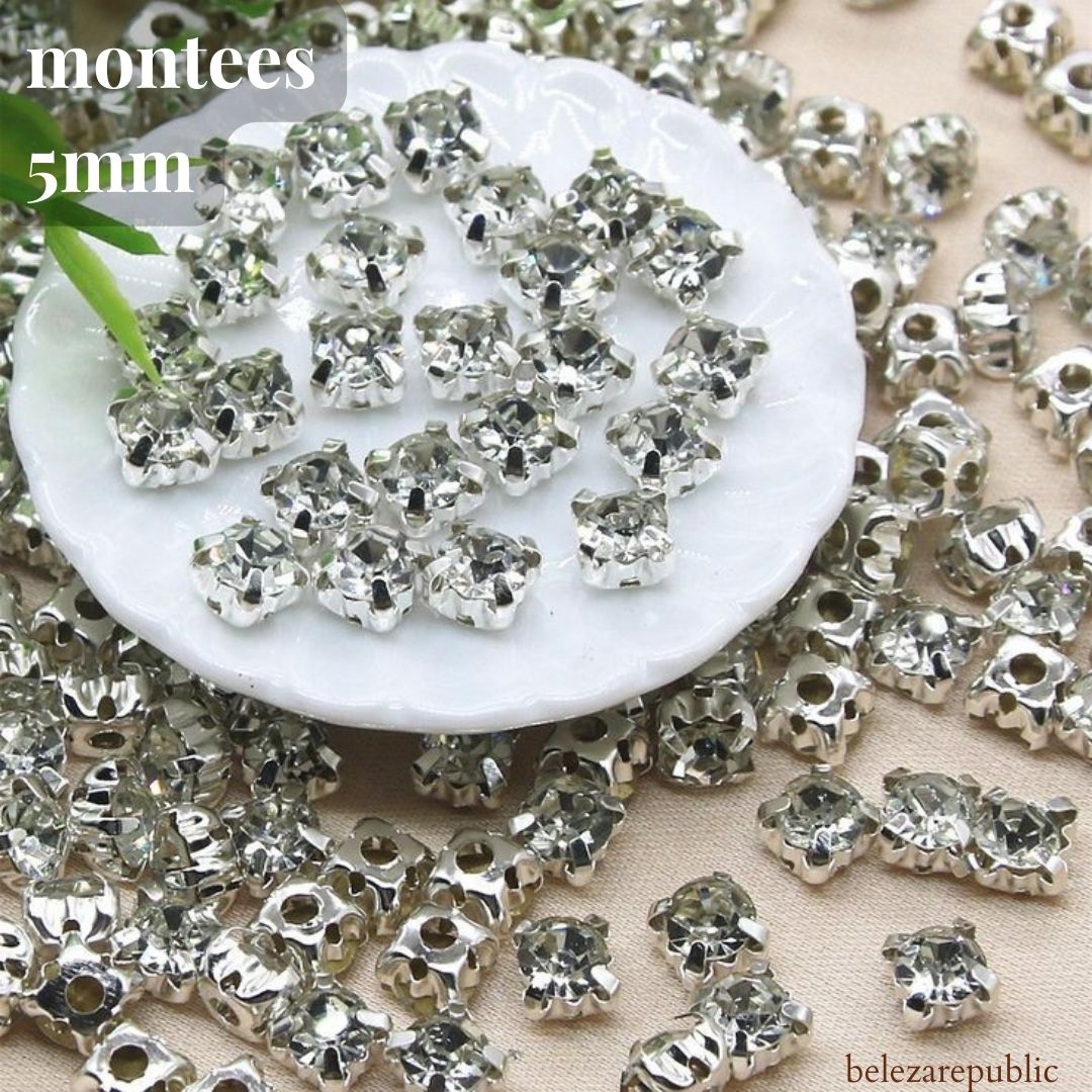 Beleza loose montees beads manik montee saiz 5mm 6mm 7mm | Shopee Malaysia