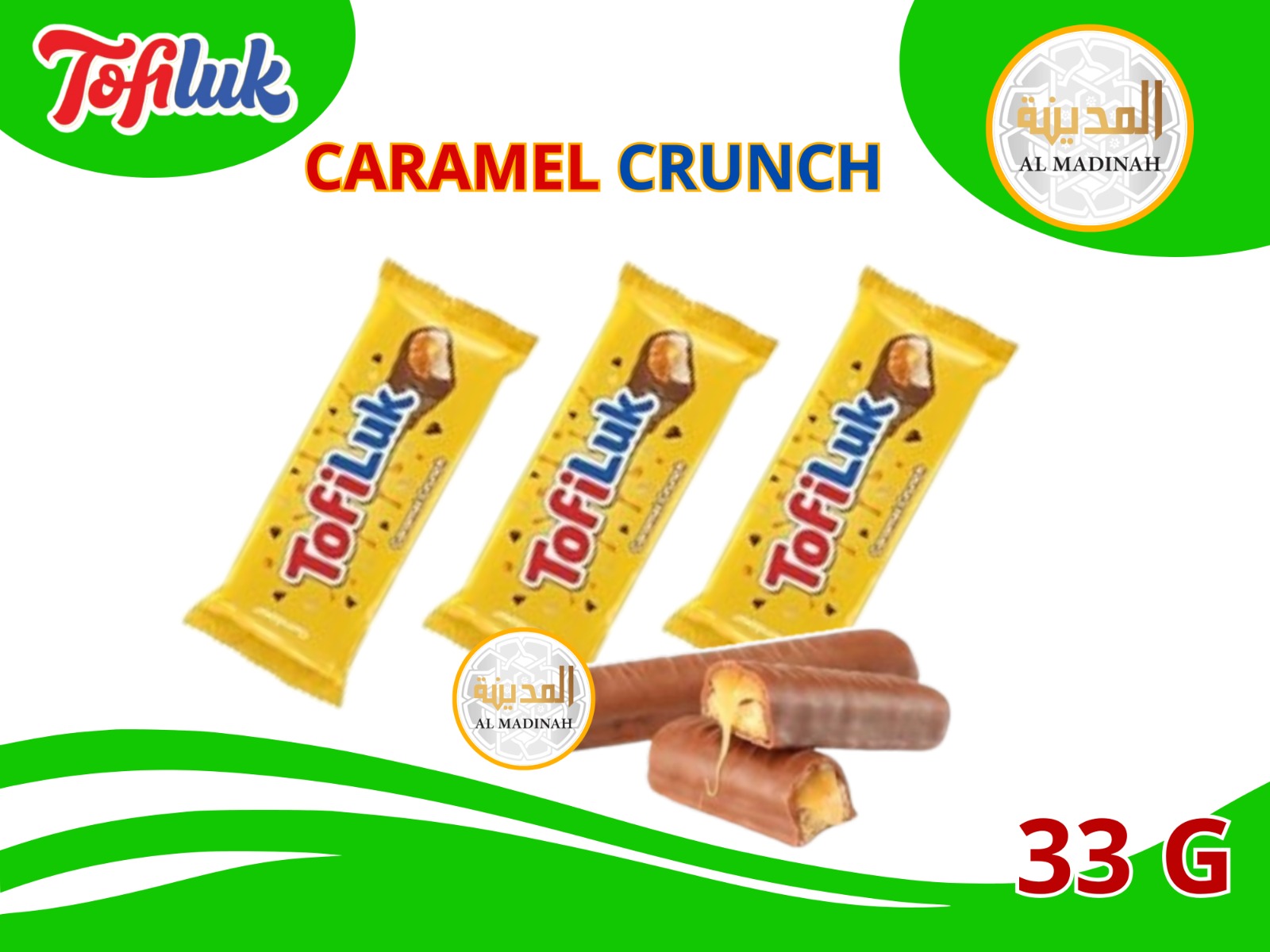 TOFILUK Caramel Crunch Chocolate Bar (Produk Halal Arab Saudi) 33g ...