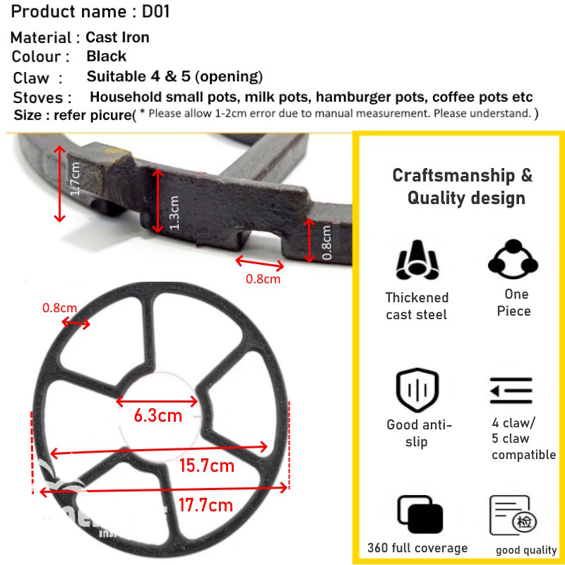 Pot Holder Cast Iron Wok Pan Pot Support Rack Stand Pan Stove Holder ...