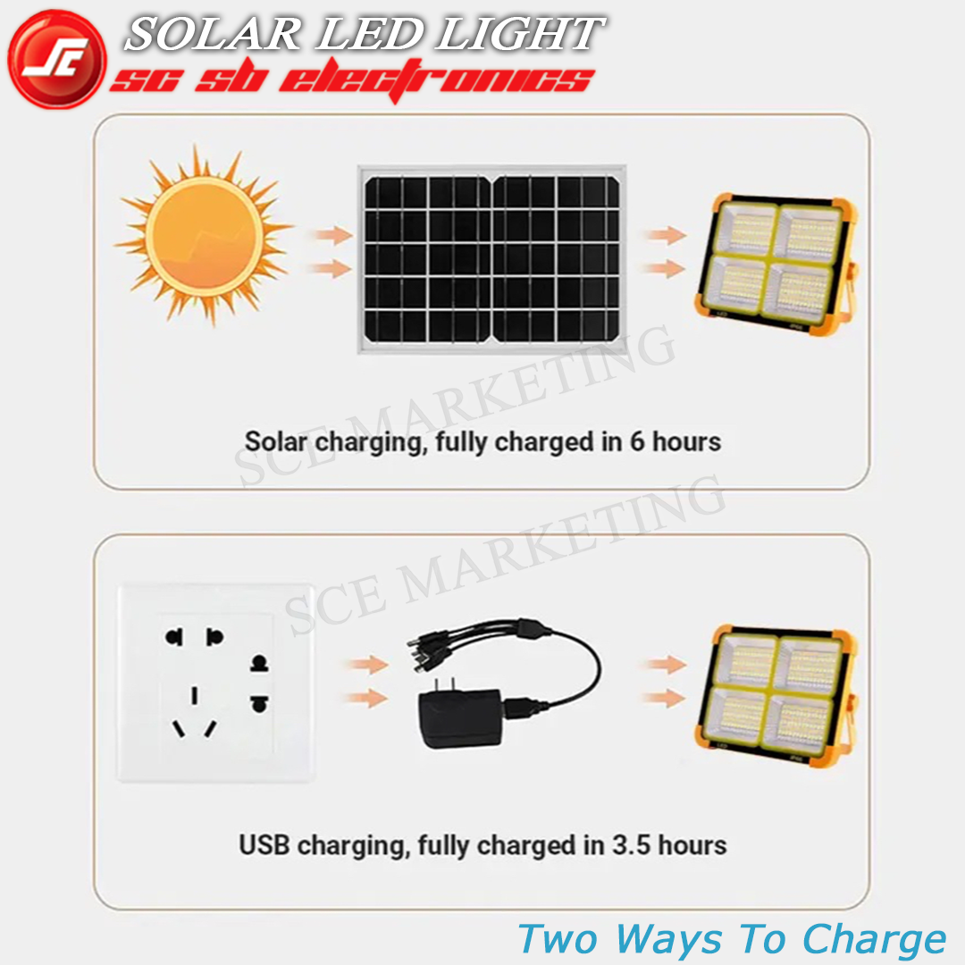 60W PORTABLE SOLAR MULTIFUNCTION SPOTLIGHT FLASH LIGHT FLOOD LIGHT WITH ...