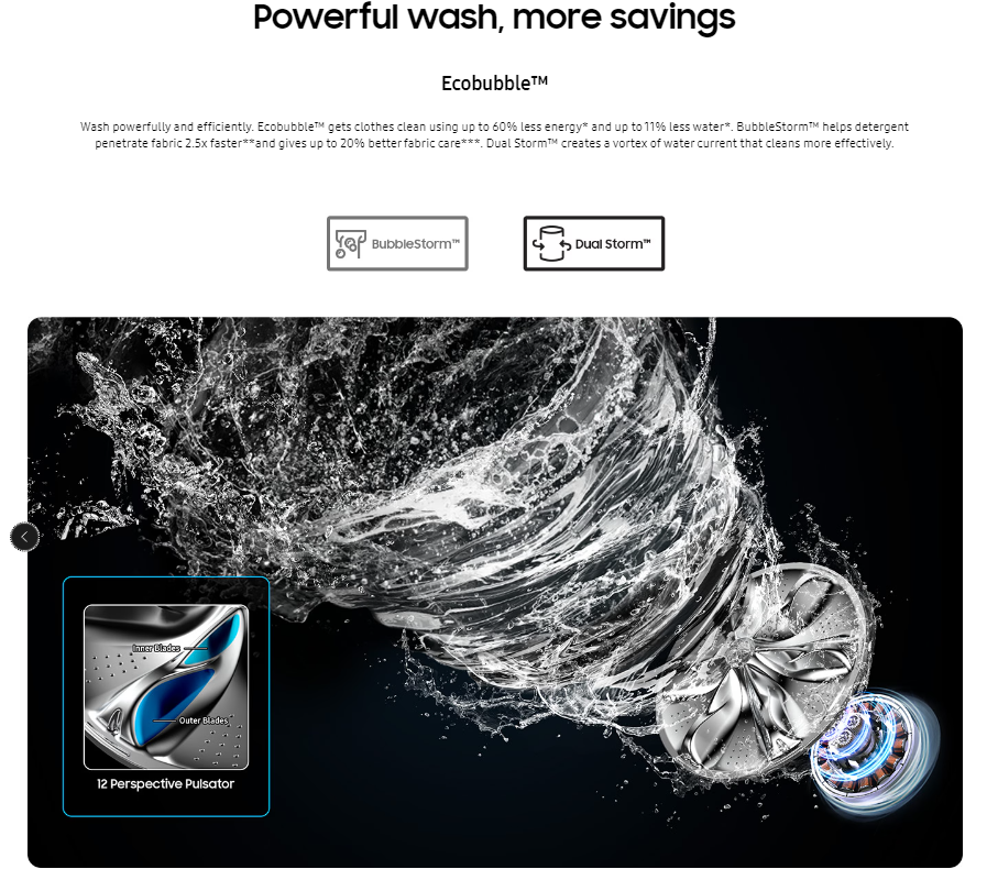 SAMSUNG 12KG Top Load Digital Inverter Washing Machine WA12CG5745BD ...