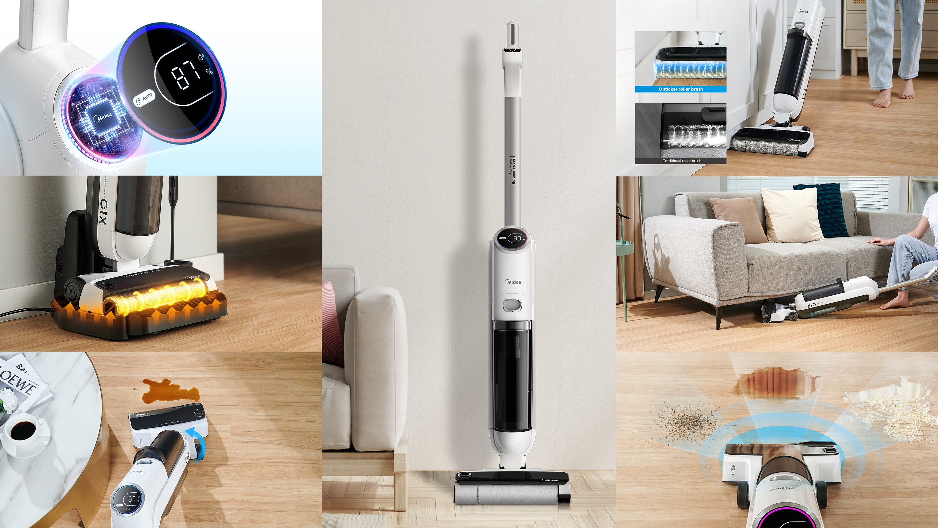 MIDEA Wet & Dry Cordless 3 in 1 Floor Washer / Vacuum / Mop with Self ...