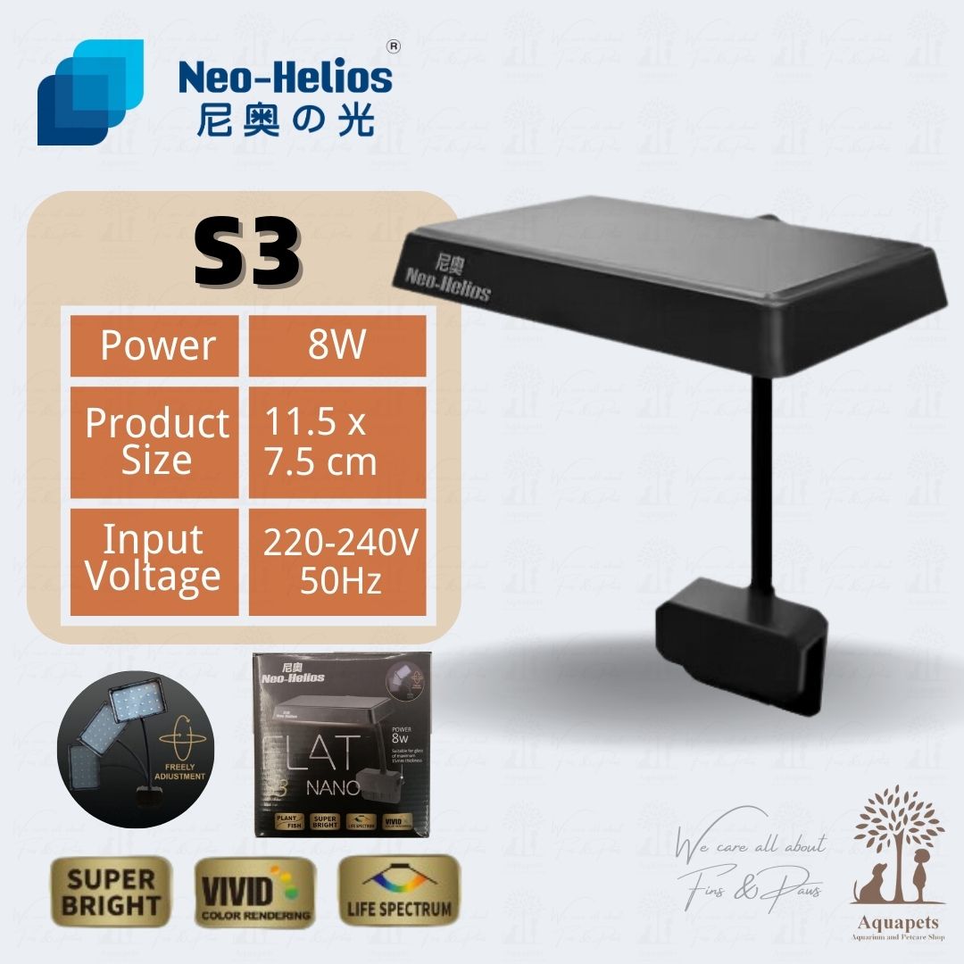 Neo Helios Flat Nano S3 Full Spectrum LED Planted Tank Light WRGB Nano ...