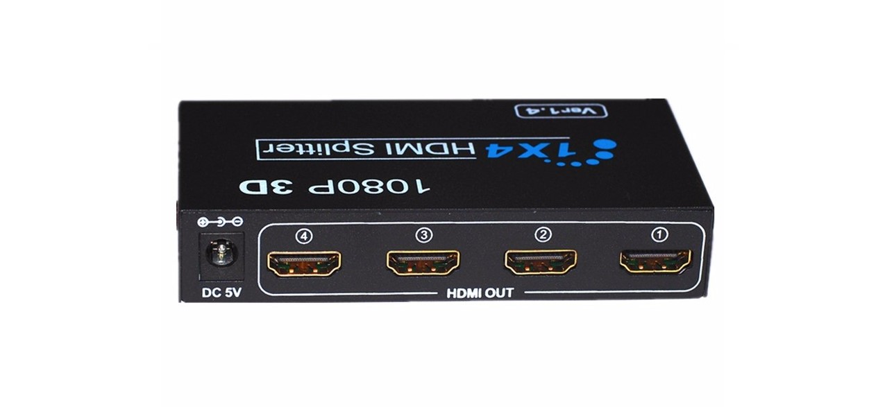 4 Port 4K HDMI Splitter Distributor Support 4K V1.4 HDMI Standard comes ...