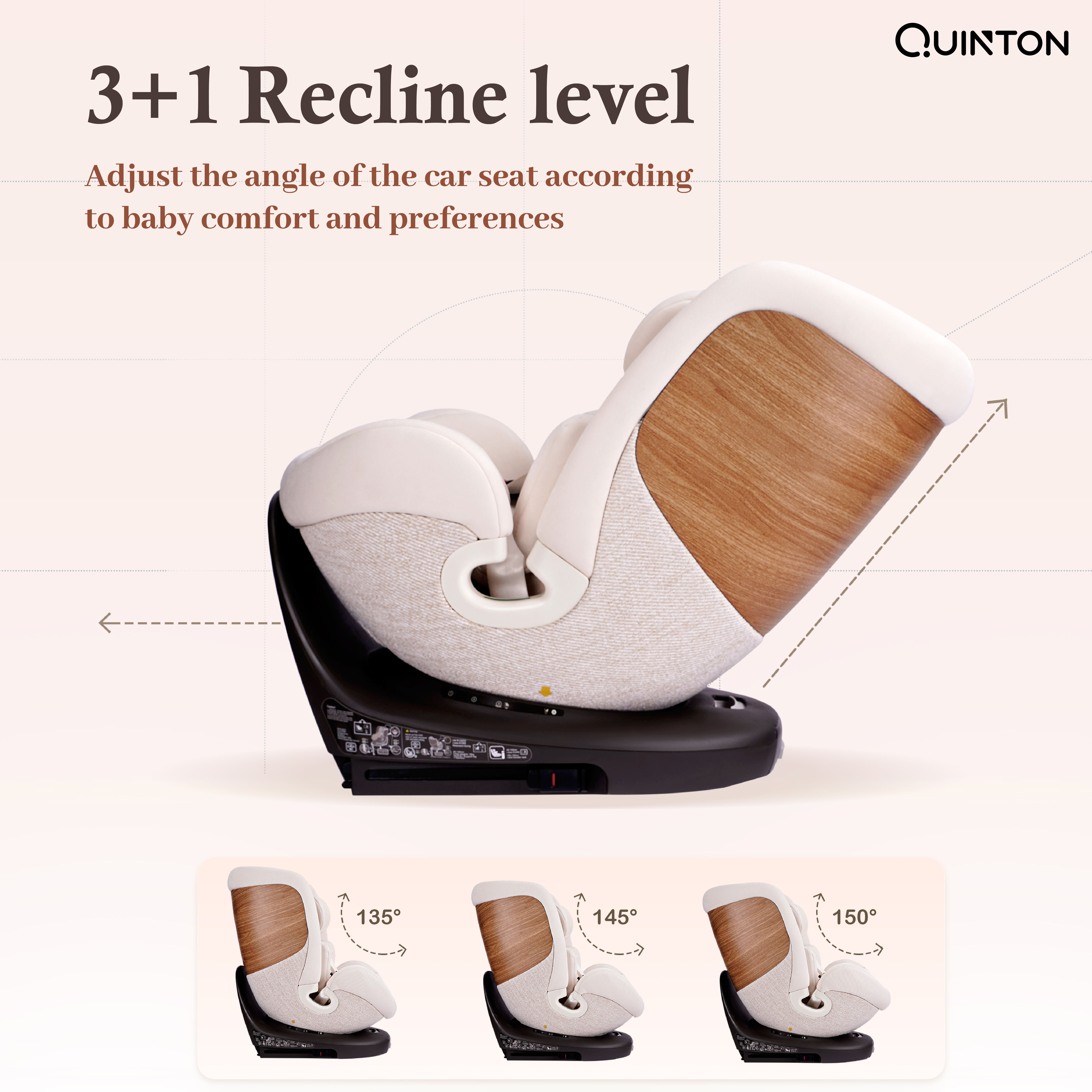Quinton Maple 360 Car Seat– Kerusi Keselamatan Bayi Premium, Pusing 360 ...
