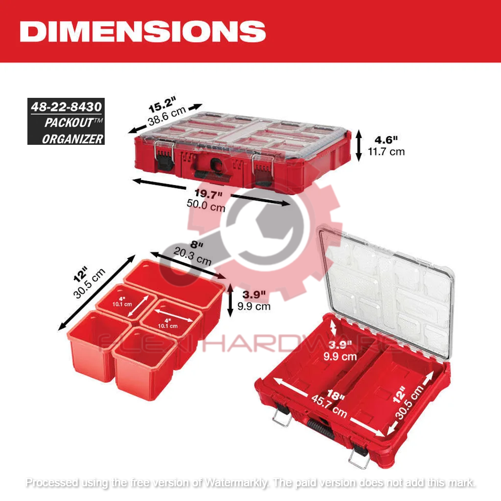 Milwaukee Packout Tool Box Storage Box - Model 48-22-8435/ 48-22-8430/ 48-22-8424/ 48-22-8424/ ...