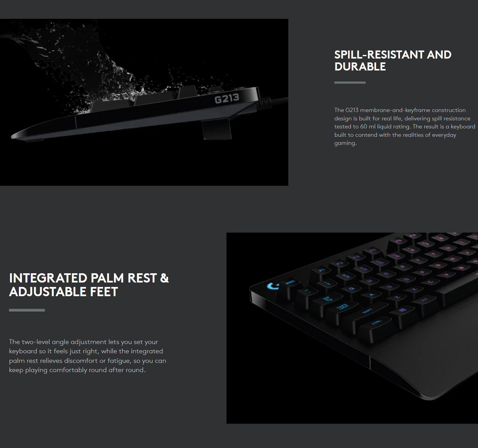 Logitech G213 PRODIGY RGB Wired Gaming Keyboard | Dedicated Media ...