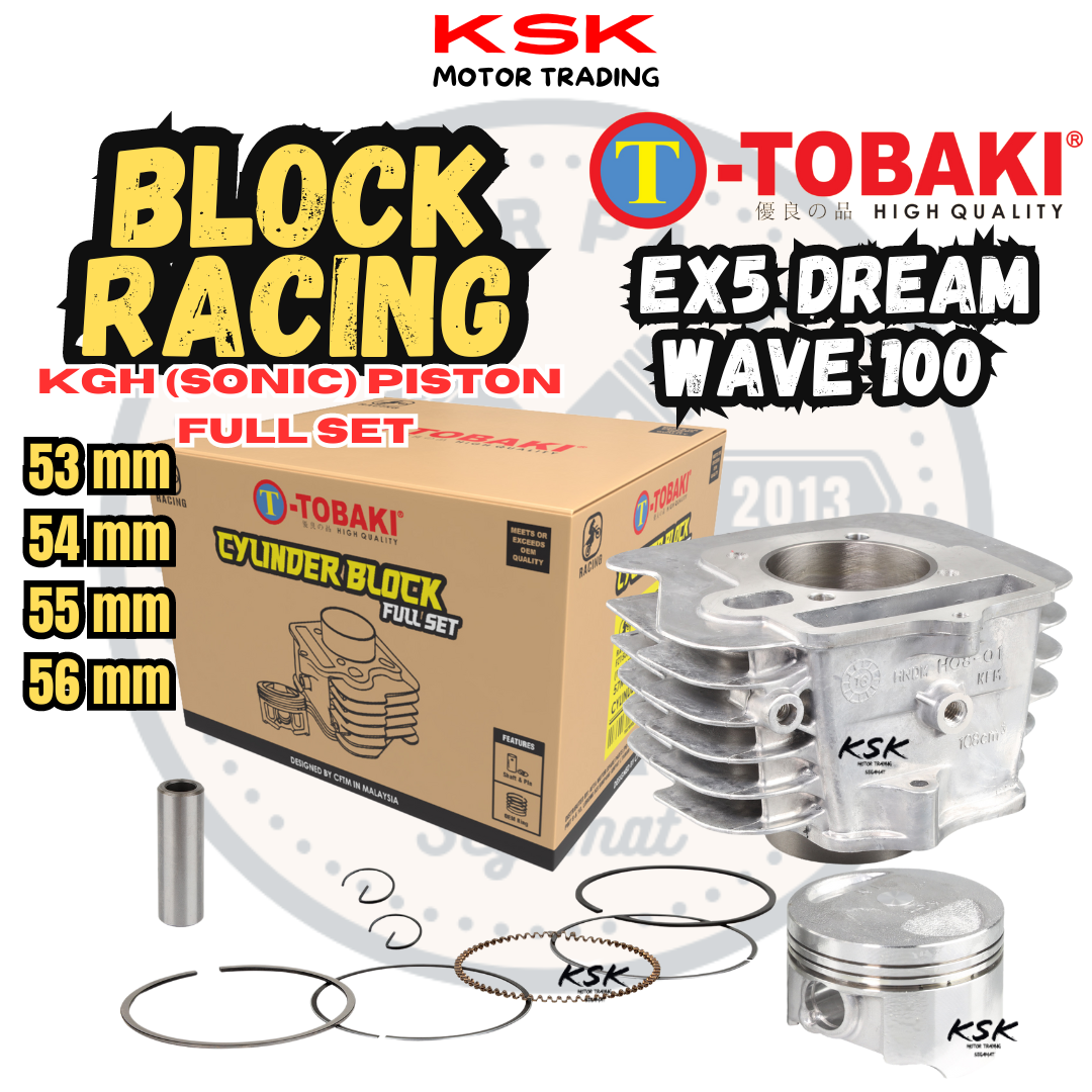 【5.5 SALE】TOBAKI RACING BLOCK FULL SET WITH KGH(SONIC) PISTON+CLIP EX5 ...