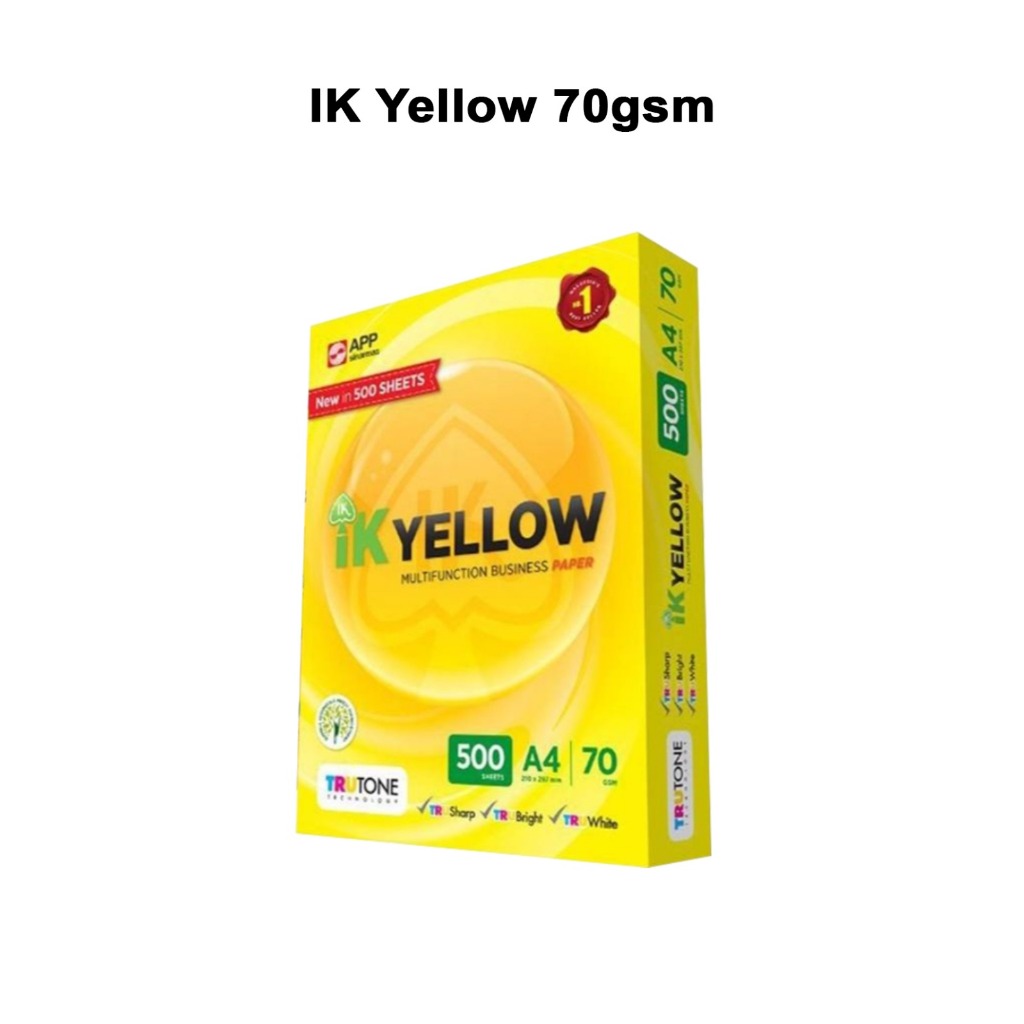 70gms A4 Paper 500 Sheets IK Eco IK Yellow King100 A4 Copy Paper Multi ...