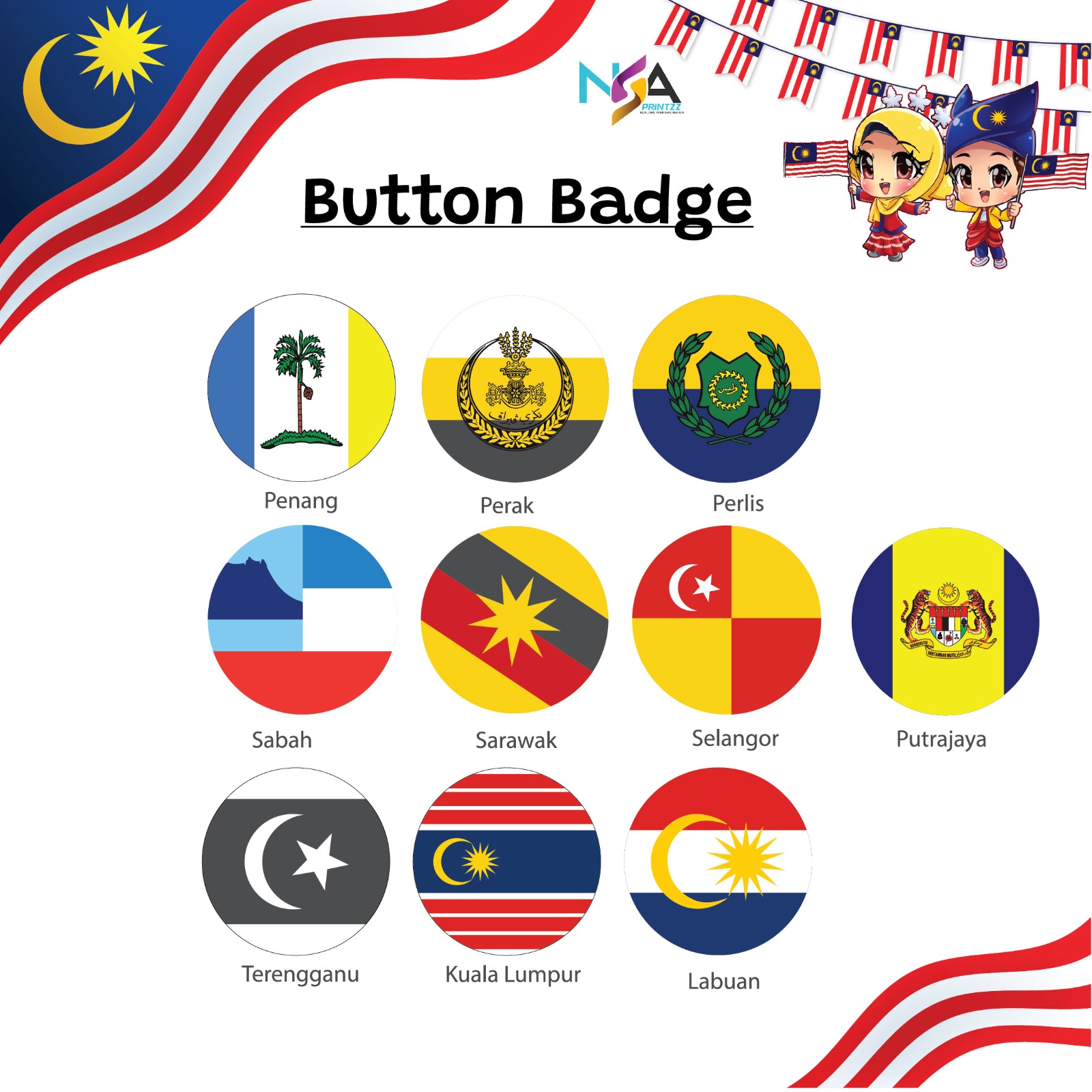 Button Badge Pin Merdeka. Aksesori Kemerdekaan Malaysia | Shopee Malaysia