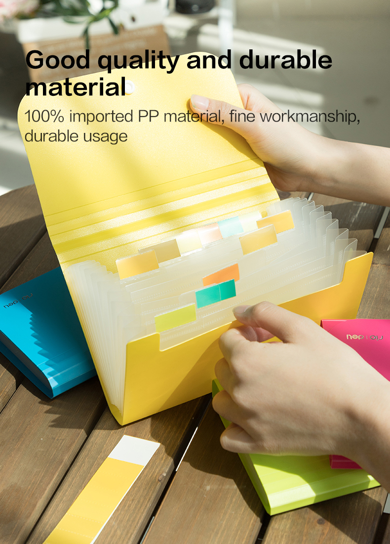 Deli 13 Pocket Folder with Labelling (A6) Button File Management ...