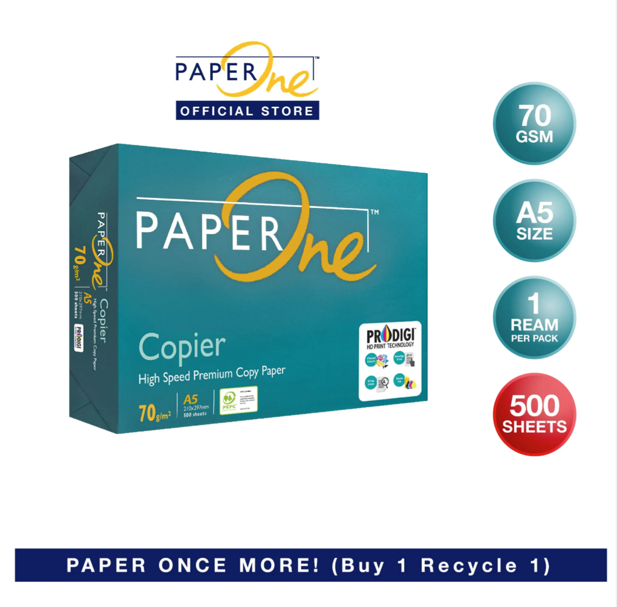 PaperOne A5 Copier Paper 70gsm 500 Sheets | Shopee Malaysia